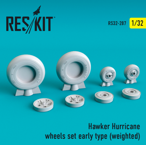 DISCONTINUED RES/KIT 32-0287 Hawker Hurricane wheels set early type weighted