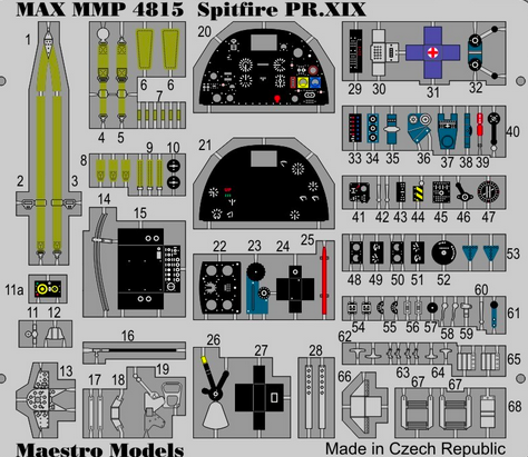 Maestro Models P4815 S31 Spitfire PR Mk.XIX detail set PRE-PAINTED
