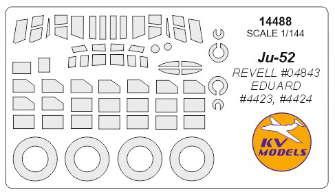 KV Models 14488 Ju-52 / Ju-52/3m (REVELL / EDUARD ) + disks and wheels masks