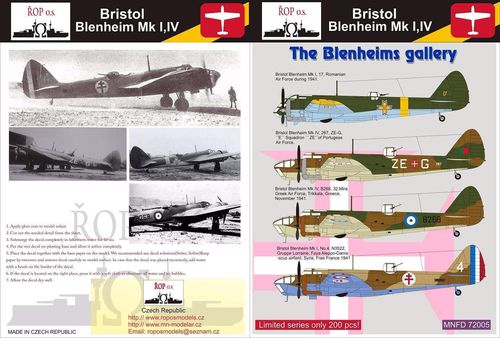 Ropos Models MNFDL72005 Bristol Blenheim Mk I,IV - The Blenheims gallery