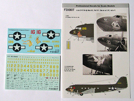 FOXBOT 72-020 Douglas C-47 Skytrain/Dakota "Pin-Up Nose Art and Stencils" Part # 4