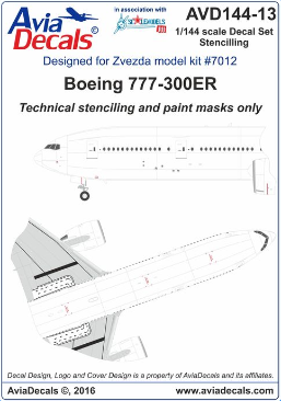 Avia Decals 144-13 Boeing 777-300ER Tech. stencil.