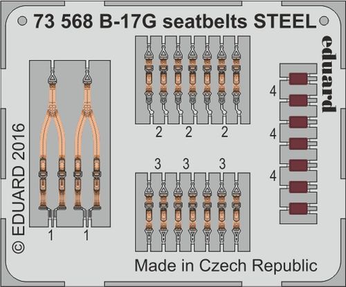 Eduard 73568 B-17G seatbelts STEEL AIRFIX A08017