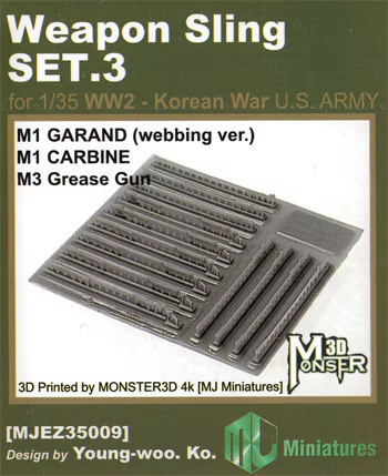 MJ Miniatures EZ35009 US WWII and Korean War Weapon Sling Set No.3 (3D-Printed)