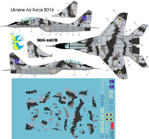 BSmodelle 144308 MiG-29 - Ukraine Air Force (2014) Decal