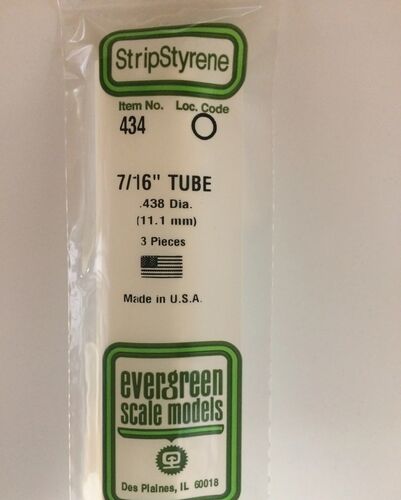 Evergreen 00434 Round Polystyrene Tubes 11,1 mm (60 cm) (1 pc)