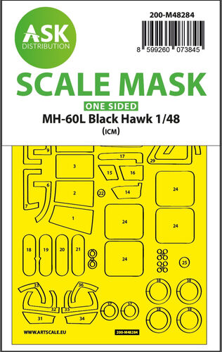 Art Scale Kit M48284 Sikorsky MH-60L Black Hawk - One-Sided Painting Mask (for ICM kits)