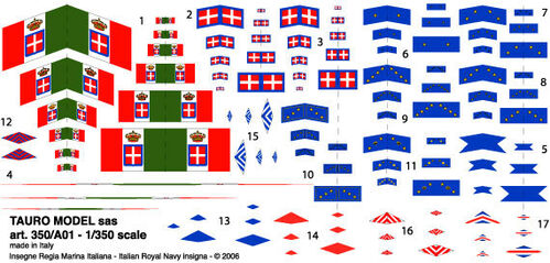 TAURO MODEL 350-A01 Naval Flags - Regia Marina