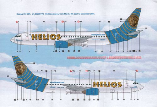 BOA Decals 14459 Boeing 737-800 - HELIOS (for Revell kits)