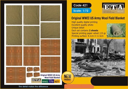 ETA DIORAMA ACCESSORIES 421 Original WW II US Army Wool Field Blanket
