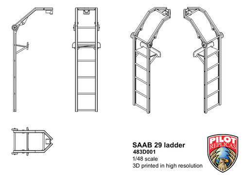 Pilot Replicas 483D001 SAAB 29 Ladder - High precision 3D printed
