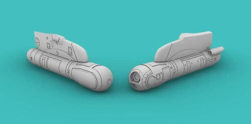 rise144models 067 DAMOCLES targeting pod for Rafale - 2 pcs (for Revell and Trumepter kits)