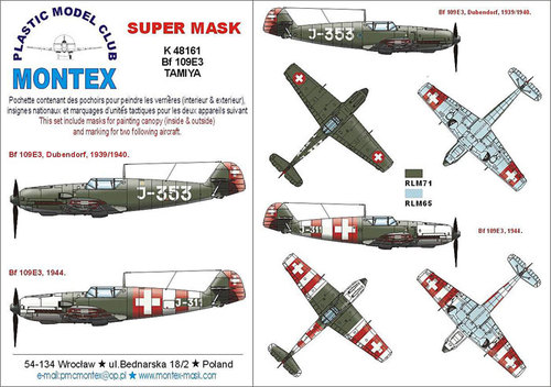 Montex K48161 Bf 109E3 (Swiss) Tamiya