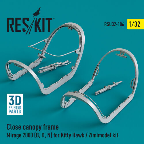 RES/KIT U32-0106 Close Canopy Frame Mirage 2000 (B, D, N) For Kitty Hawk/Zimimodel Kit