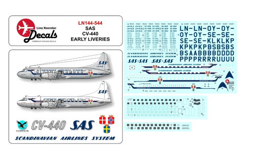 Lima November Decals 144-544 Convair CV-440 - First 2 SAS early schemes