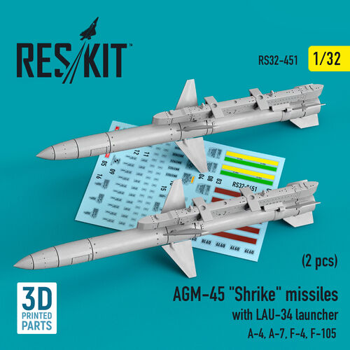 RES/KIT 32-0451 AGM-45 'Shrike' Missiles With LAU-34 Launcher (2 pcs) (A-4, A-7, F-4, F-105)