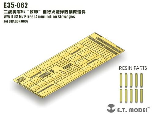 ET Model E35-062 US WWII SPG M7 Priest - Ammunition Stowages (for Dragon 6637)