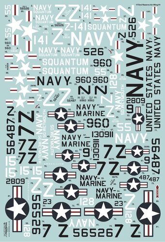 Xtradecal 72284 US Navy Reserve Air Wing 91 (10 schemes)