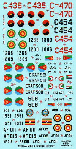 Berna Decals 72087R African Air Forces MiGs and Sukhois