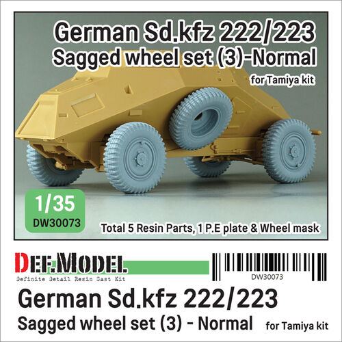 DEF Model DW30073 WW2 German Sd.Kfz 222/223 - Sagged Wheel Set (3) Late (For Tamiya)