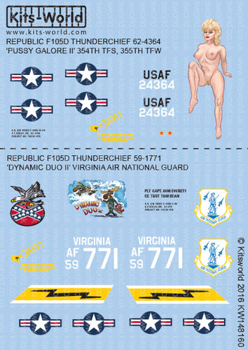 Kits World 148160 Republic F-105 D Thunderchief ('Pussy Galore II' and 'Dynamic Duo II')
