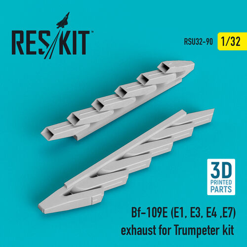 RES/KIT U32-0090 Bf-109E (E1, E3, E4, E7) Exhaust For Trumpeter Kit (3D Printing)