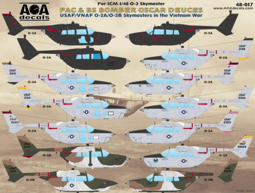 AOA decals 48-017 FAC & BS Bomber Oscar Deuces - USAF /VNAF O-2A/ O-2B Skymasters in the Vietnam War