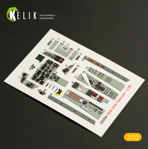 KELIK K32006 MiG-29A (9-12) "Fulcrum" interior 3D decals for Trumpeter kit
