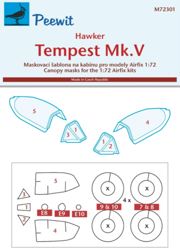 Peewit 72301 Canopy mask for Tempest Mk.V Airfix