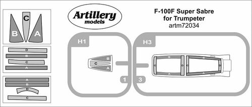 ARTILLERY Models 72034 F-100F Super Sabre Trumpeter