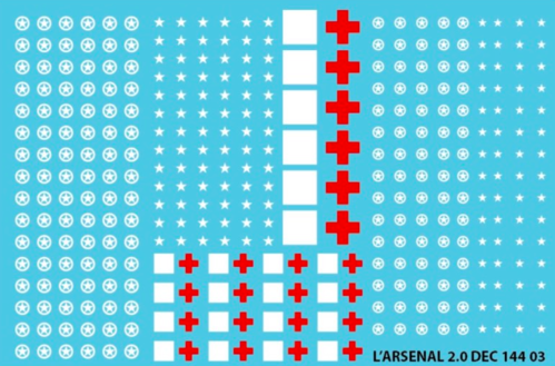 L'Arsenal 2.0 DEC14403 US Army white stars and red crosses
