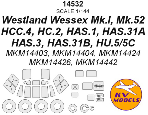 KV Models 14532 Westland Wessex Mk.I, Mk.52, HCC.4, HC.2, HAS.1, HAS.31A, HAS.3, HAS.31B, HU.5/ 5C
