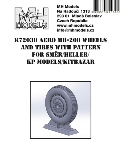 MH Models K72030 Aero MB-200 Wheels and tires with pattern