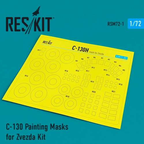 DISCONTINUED RES/KIT M72-0001 С-130 Painting Masks for Zvezda Kit
