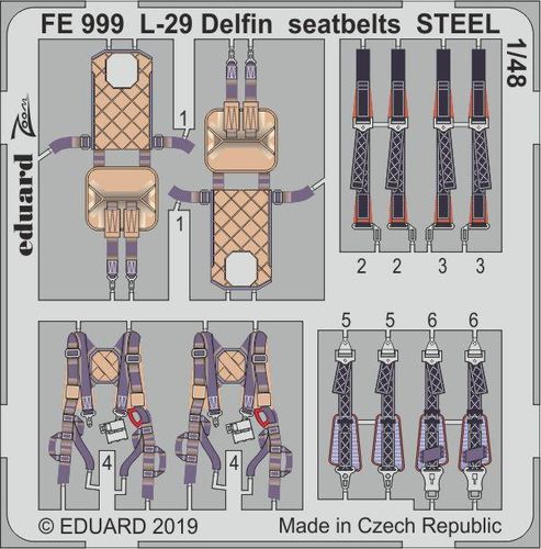 Eduard FE999 L-29 Delfin seatbelts STEEL AMK