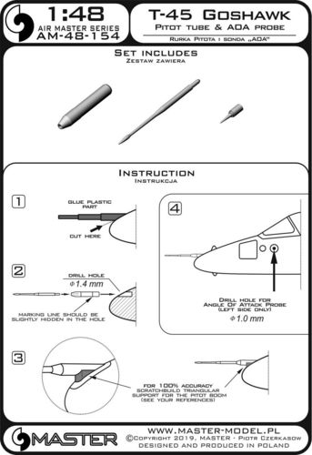 Master AM-48-154 T-45 Goshawk - Pitot Tube & Angle Of Attack probe