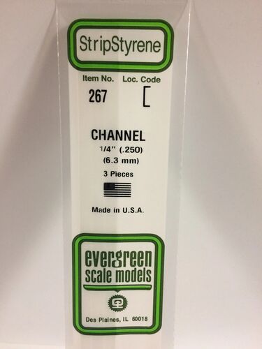 Evergreen 00267 Polystyrene Channels 6,30 mm (35 cm) (1 pc)