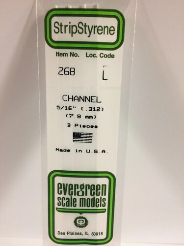 Evergreen 00268 Polystyrene Channels 7,90 mm (35 cm) (1 pc)