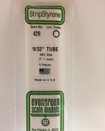 Evergreen 00429 Round Polystyrene Tubes 7,1 mm (60 cm) (1 pc)