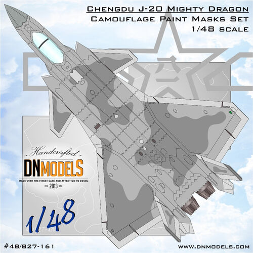 DN Models 48-827-161 Chengdu J-20 Mighty Dragon Camouflage Paint Masks Set