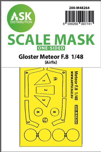 Art Scale Kit M48264 Gloster Meteor F.8 One-Sided Express Fit Mask (For Airfix)