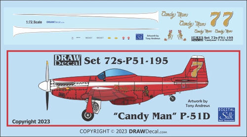 Draw Decal 72-P51-195 North American P-51 D - "Candyman"