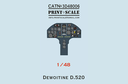 Print Scale 3D48-006 Instrumental Panel Dewoitine D.520