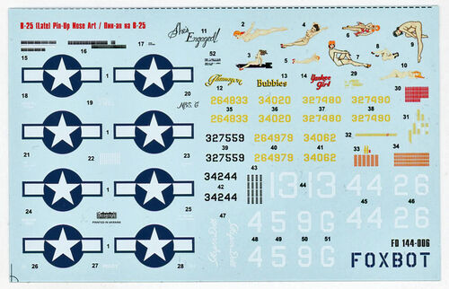 FOXBOT 144-006 North American B-25 Mitchell (Late) Pin-Up Nose Art