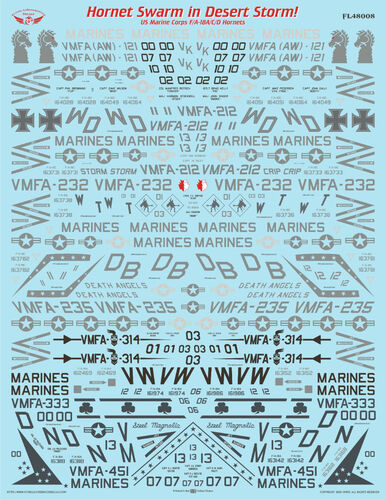Flying Leathernecks 48008 McDonnell Douglas F/A-18 A/C/D - USMC Hornets in Desert Storm