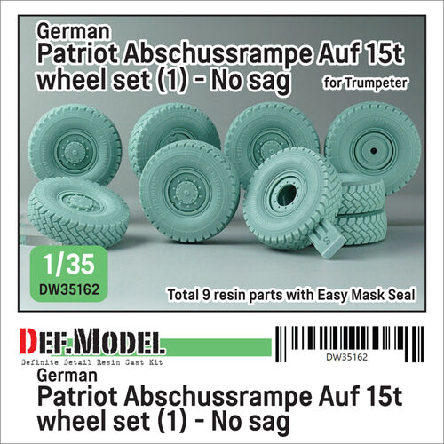 DEF Model DW35162 German Patriot Abschussrampe Auf 15t Wheel Set (1) - No Sag (For Trumpeter)