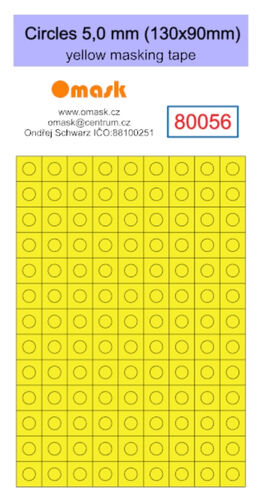 Omask 80056 Circles 5,0 mm (130 x 90 mm) Yellow Masking tape