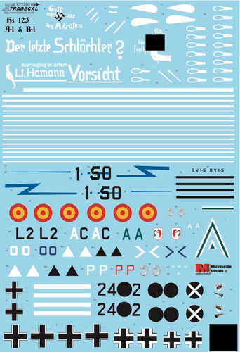 Xtradecal 72280 Henschel Hs-123 A-1/B-1 (6 schemes)
