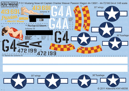 Kits World 148056 North-American P-51 D Mustang ('Passion Wagon' - Captain Charles Weaver)