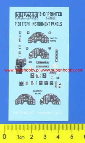 Kits World 3D1481027 Lockheed P-38F/G/H Lightning 3D Full colour Instrument Panels (for Academy, Hasagawa, Italeri and Tamiya kits)